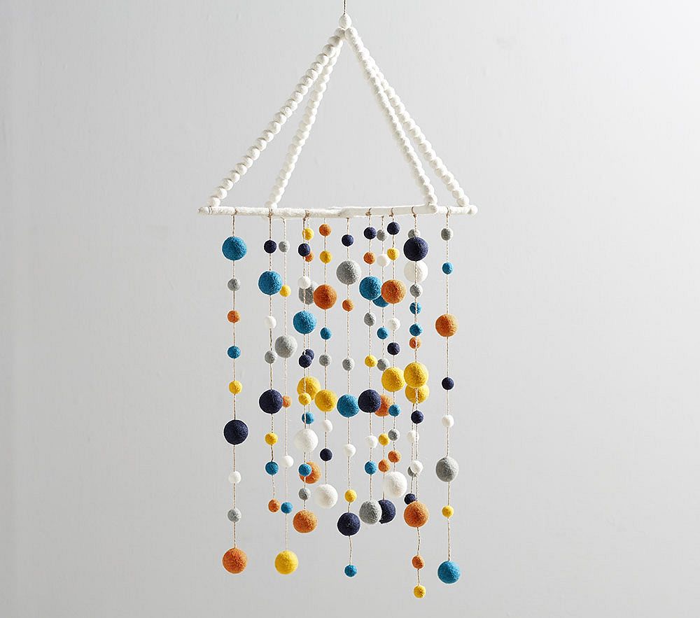 west elm x pbk Felted Pom-Pom Modern Baby Mobile | Pottery Barn Kids
