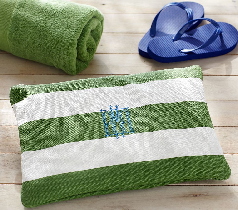 Green Rugby Stripe Wet & Dry Bag | Pottery Barn Kids