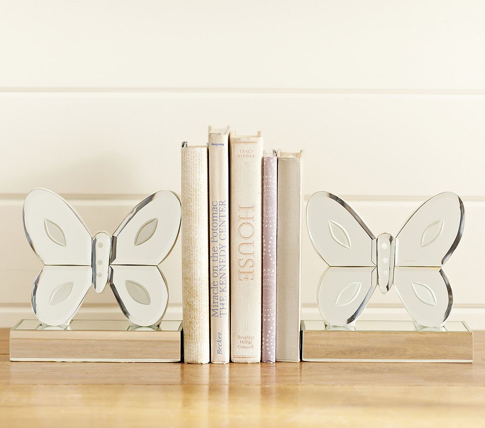 Mirrored Butterfly Kids Bookends | Pottery Barn Kids