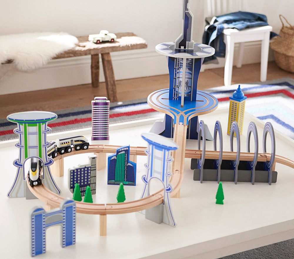 Wooden Metropolis Play City Train Track Set | Kids Toys | Pottery Barn Kids