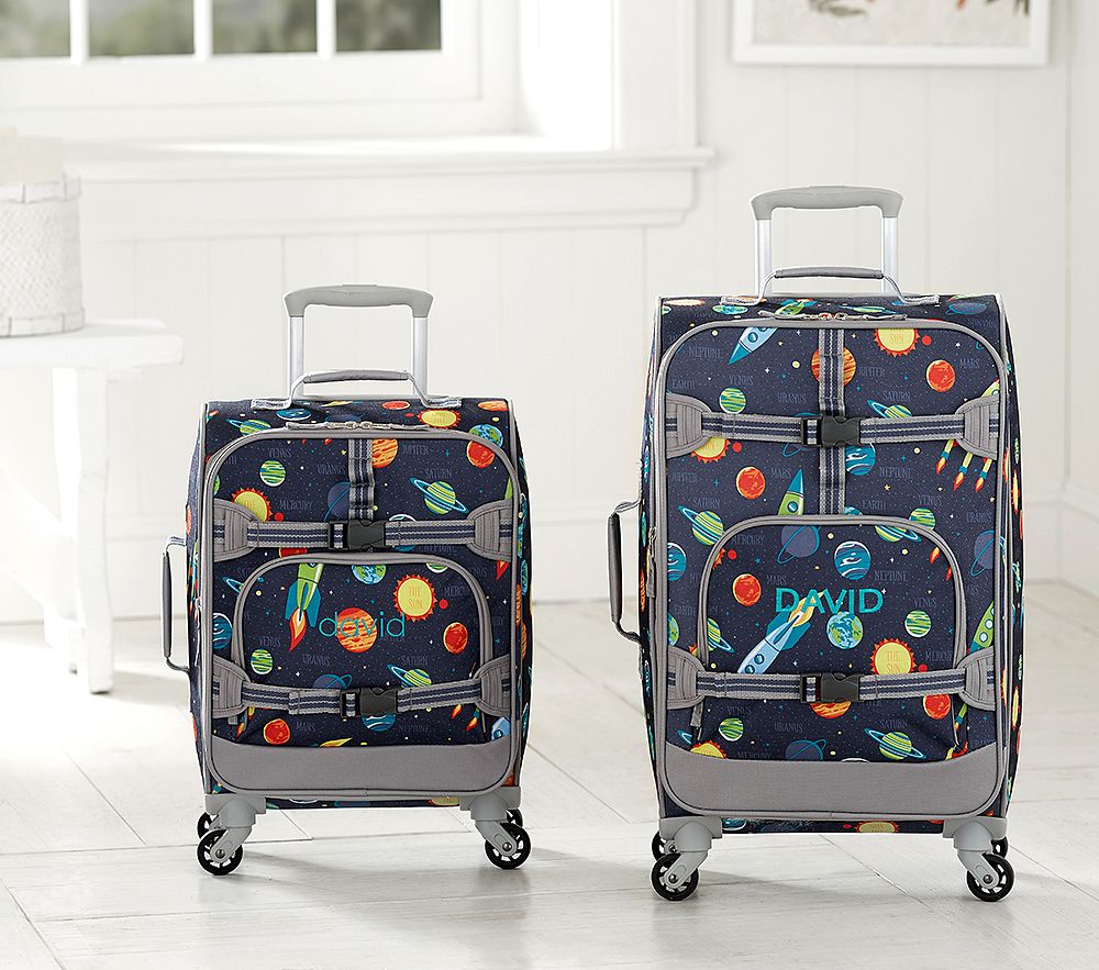Navy Solar System Spinner Kids Luggage | Pottery Barn Kids