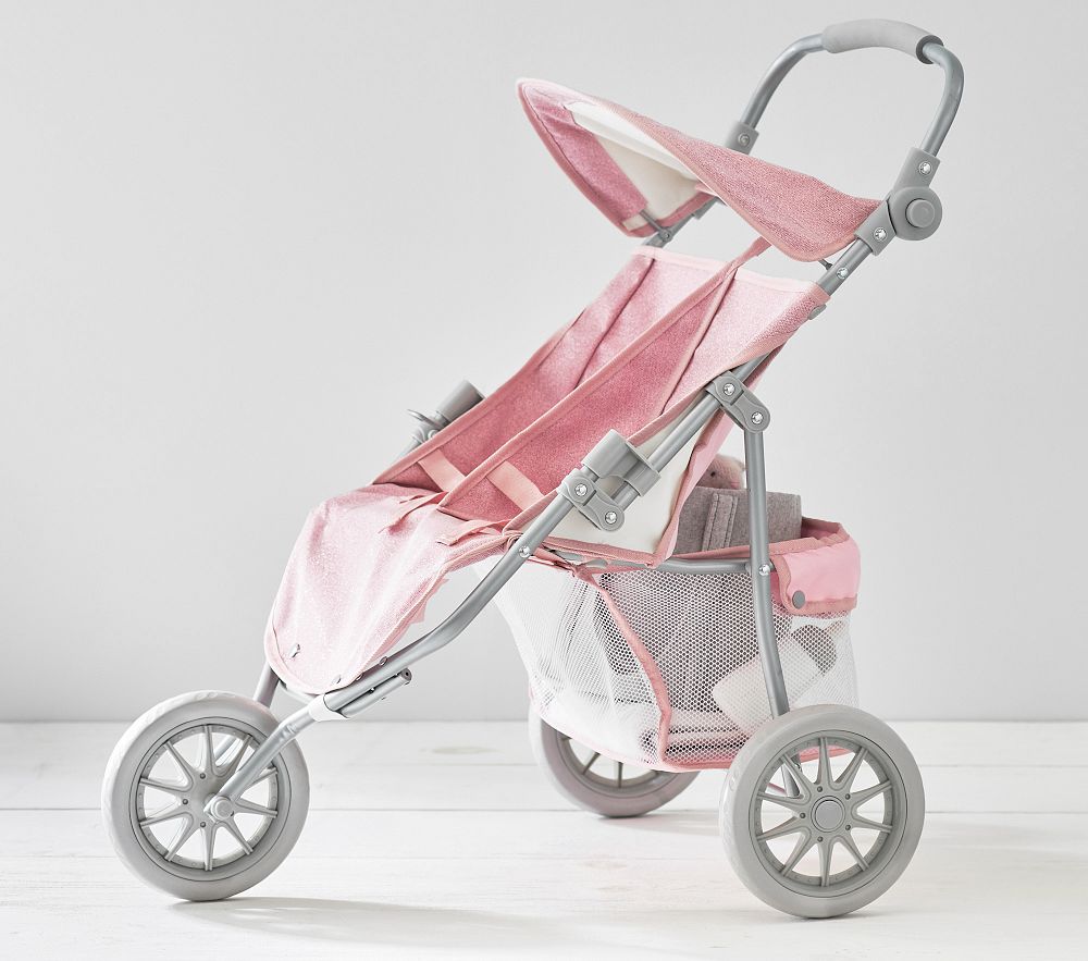Pink Glitter Twin Baby Dolls Jogging Stroller | Doll Accessories ...