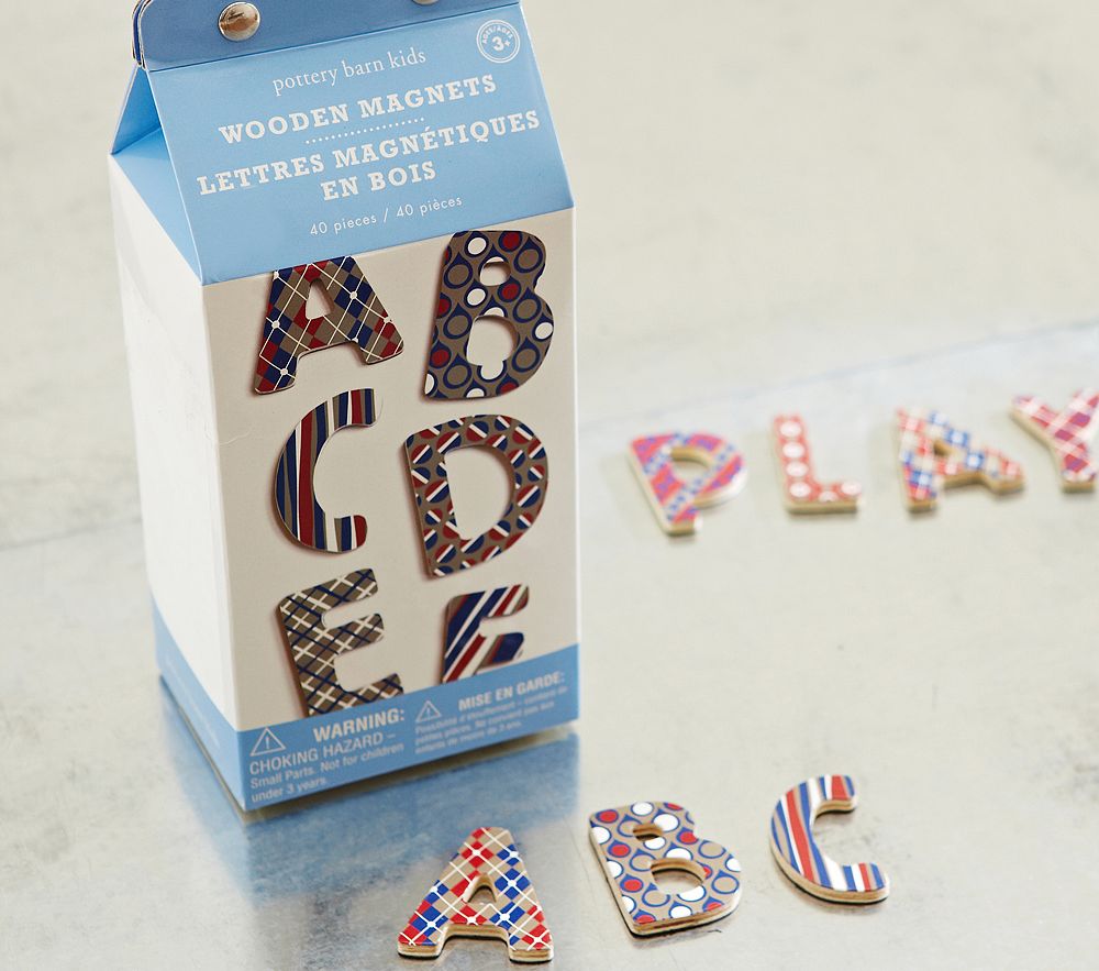 Wooden Magnet Letters "Playful Patterns" | Kids Toys | Pottery Barn Kids