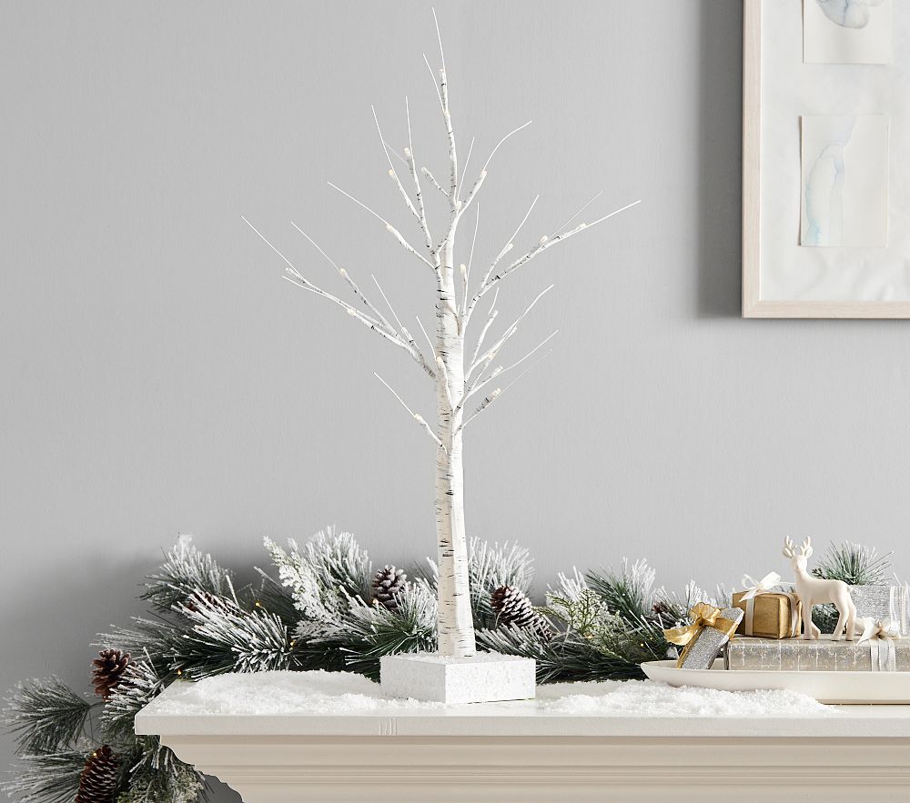 Light Up LED Birch Christmas Tree Decorations | Pottery Barn Kids