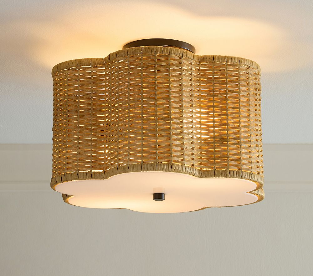 Rattan Scallop Flushmount (15") | Pottery Barn Kids