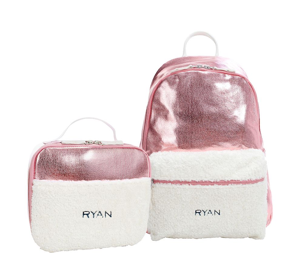 Colby Pink Metallic Sherpa Backpack & Lunch Bundle, Set of 2 | Pottery ...
