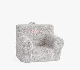 My First Gray Cozy Sherpa Anywhere Chair® | Toddler Armchair | Pottery ...