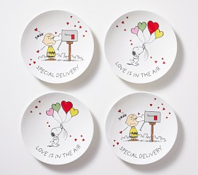 Peanuts Snoopy Valentine's Day Plates | Pottery Barn Kids
