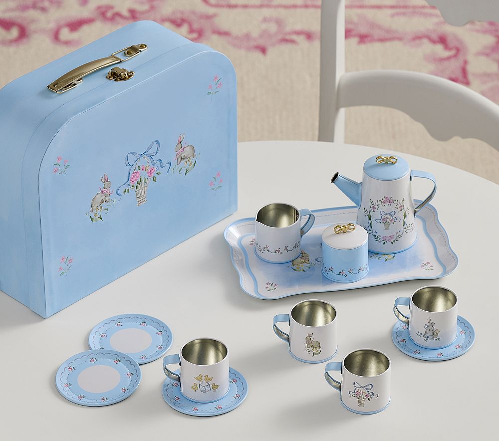 LoveShackFancy Bunny Damask Tea Set | Pottery Barn Kids