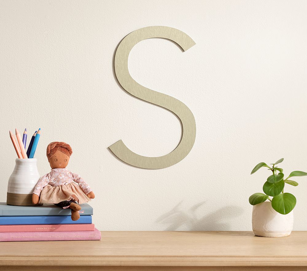 Personalized Gold Dibond Metal Block Letter | Pottery Barn Kids