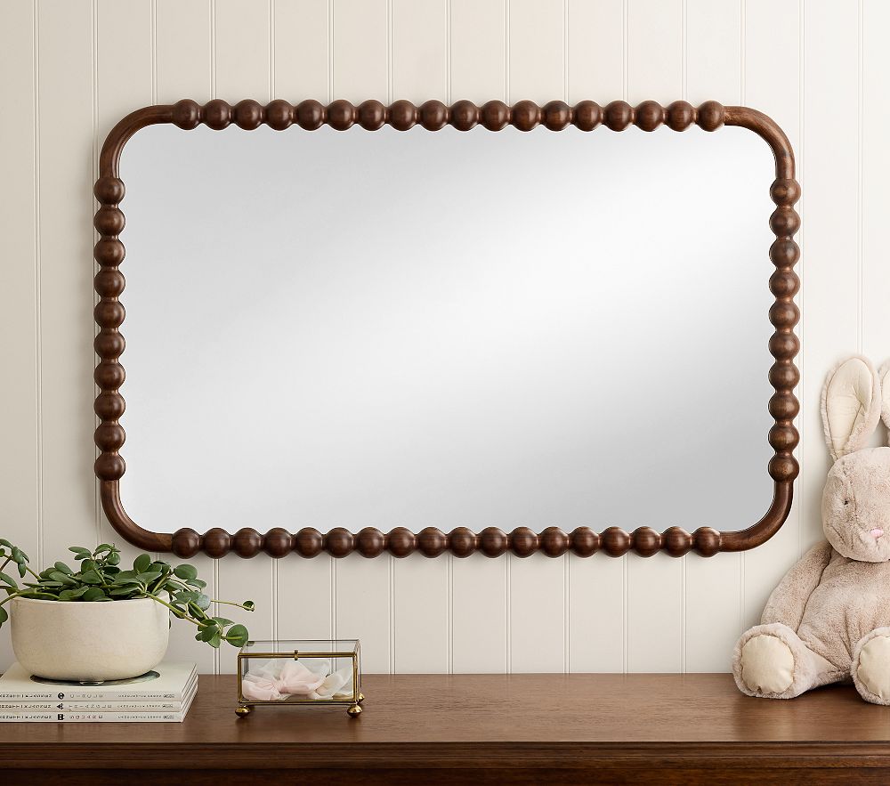 Chris Loves Julia Turned Wood Mirror (26" x 23") | Pottery Barn Kids