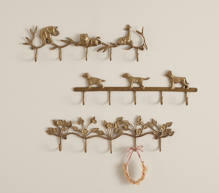 Whimsical Cast Brass Hook Racks | Pottery Barn Kids