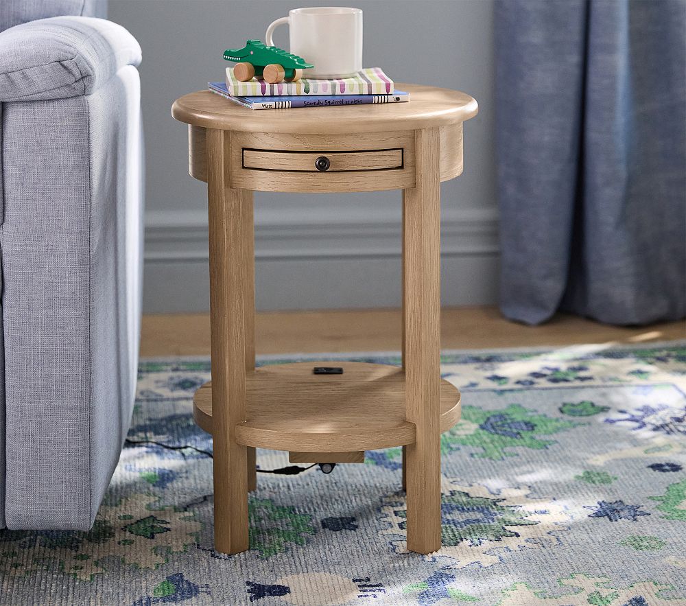 Kendall Side Table with Charging Station & Nightlight (16") | Pottery ...