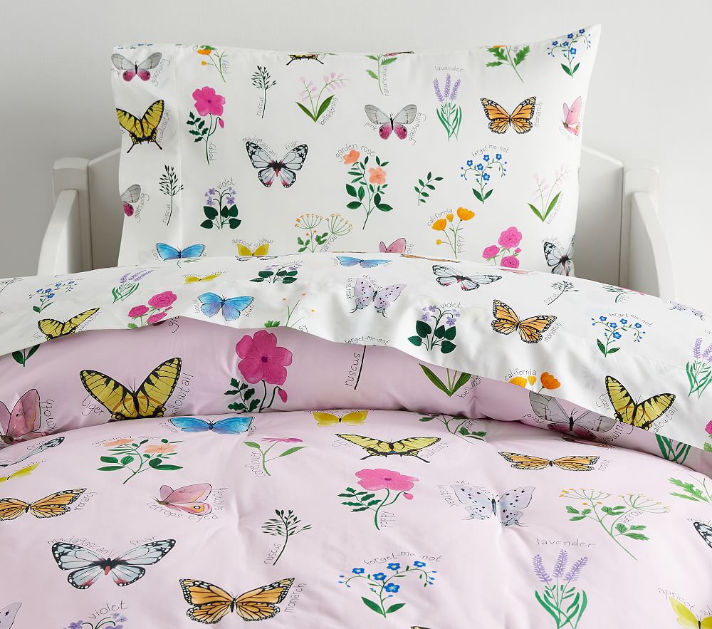 Botanical Butterfly Comforter Toddler Bedding | Pottery Barn Kids