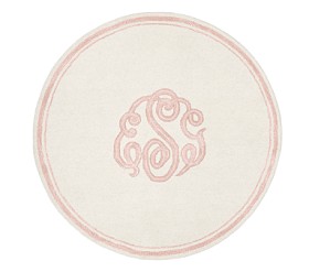 Cursive Monogram Round Rug | Pottery Barn Kids