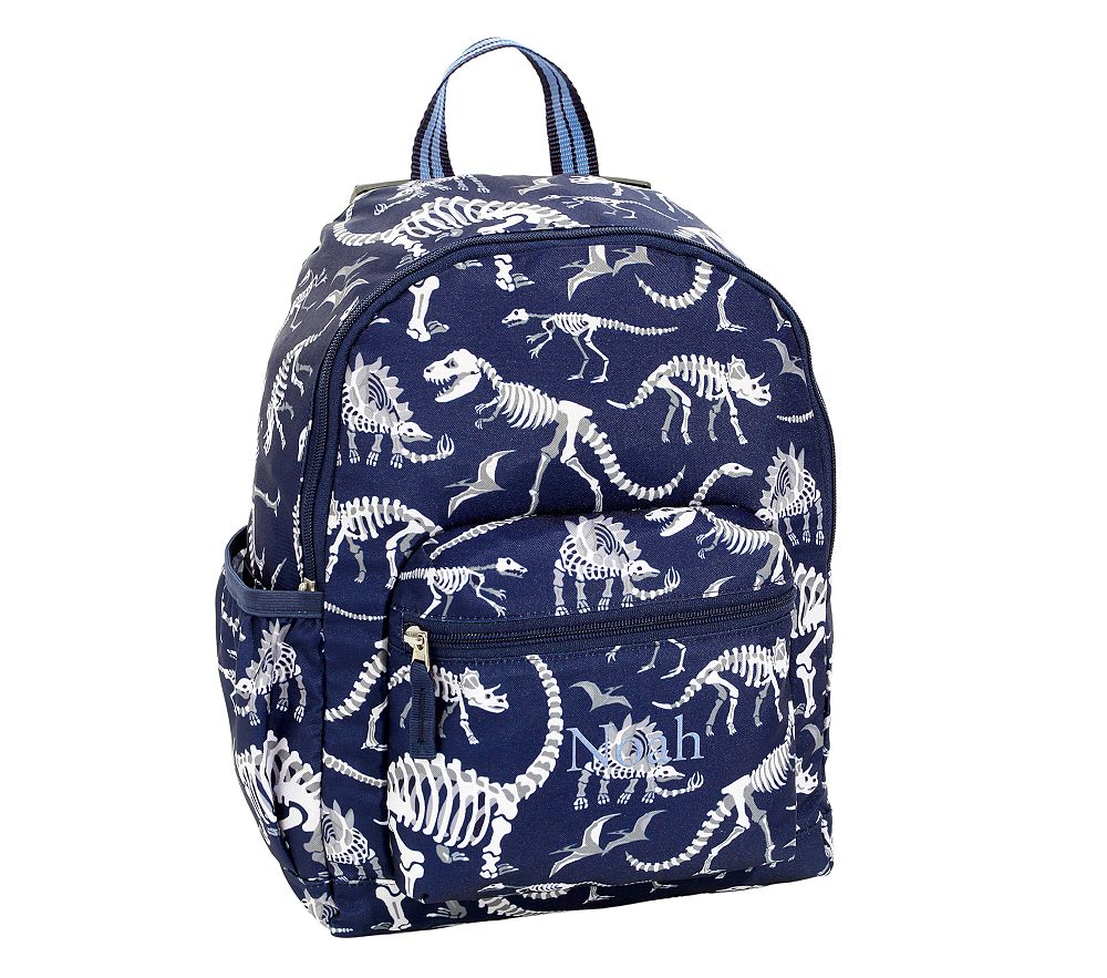 Mackenzie Navy Dinosaur Bones Packaway Backpack | Pottery Barn Kids