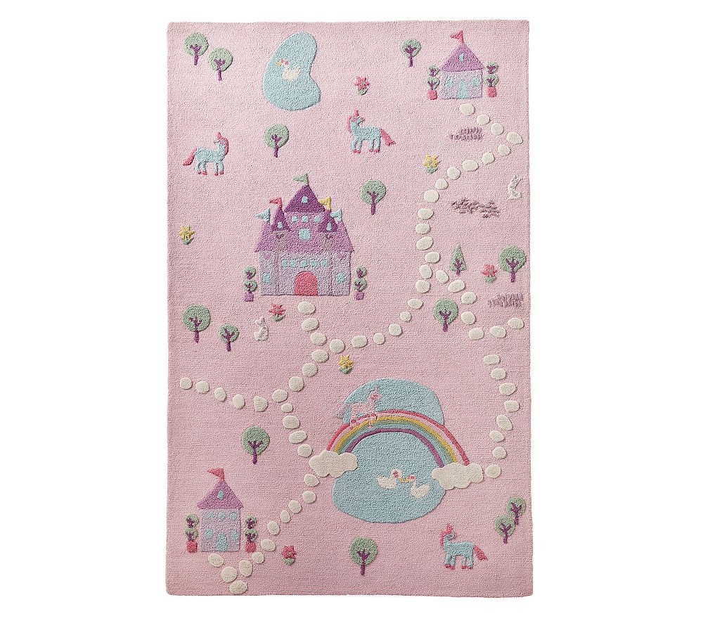 Open Box: 3d Activity Unicorn Castle Play Rug , 5x8 , Multi | Pottery ...