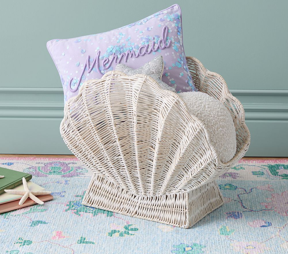 Rattan Shell Storage Basket | Pottery Barn Kids