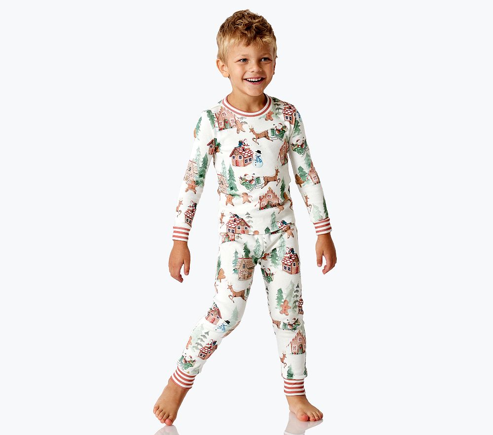 Gingerbread Organic Cotton Kid Pajama Set | Pottery Barn Kids