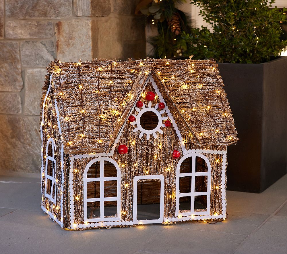 Grapevine Gingerbread House Light Up Decor | Pottery Barn Kids
