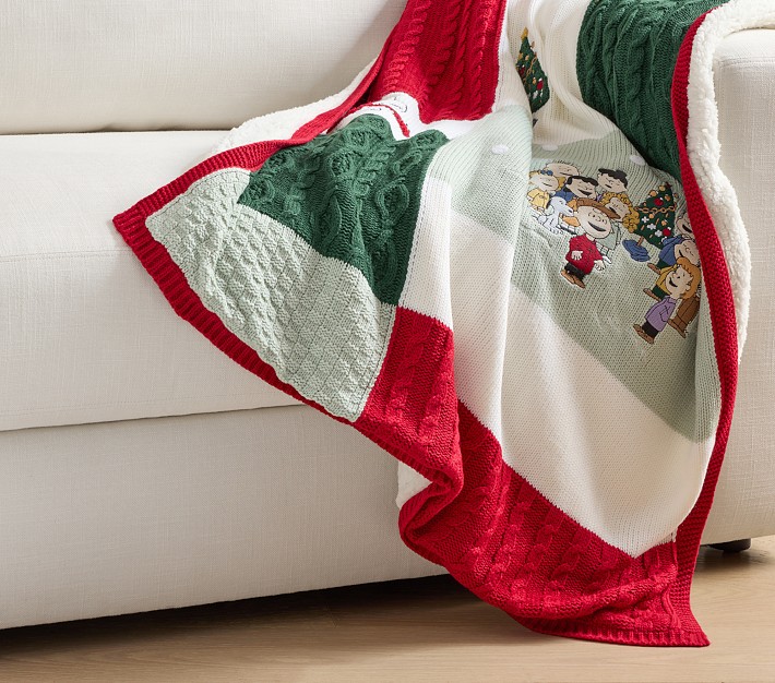 Peanuts® Charlie Brown® Holiday Throw Blanket | Pottery Barn Kids