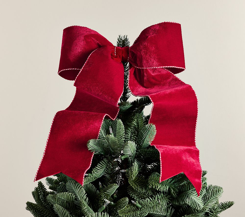 Open Box: Oversized Velvet Bow Christmas Tree Topper (23") - Red ...