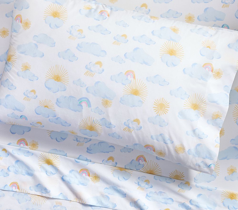 Sunshine Clouds Organic Sheet Set | Pottery Barn Kids