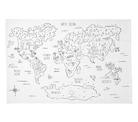Machine Washable Cotton Map Rug | Pottery Barn Kids