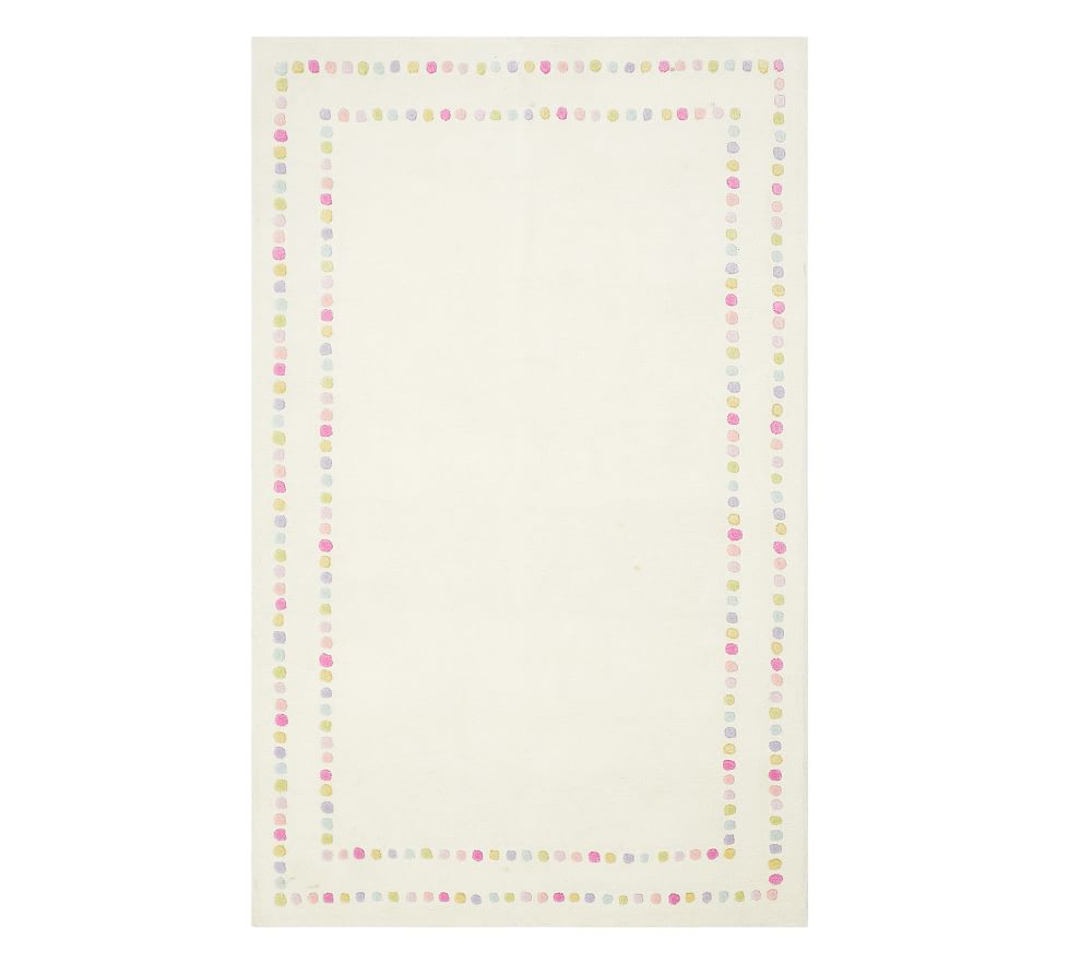 Rainbow Pearl Dot Border Rug | Pottery Barn Kids