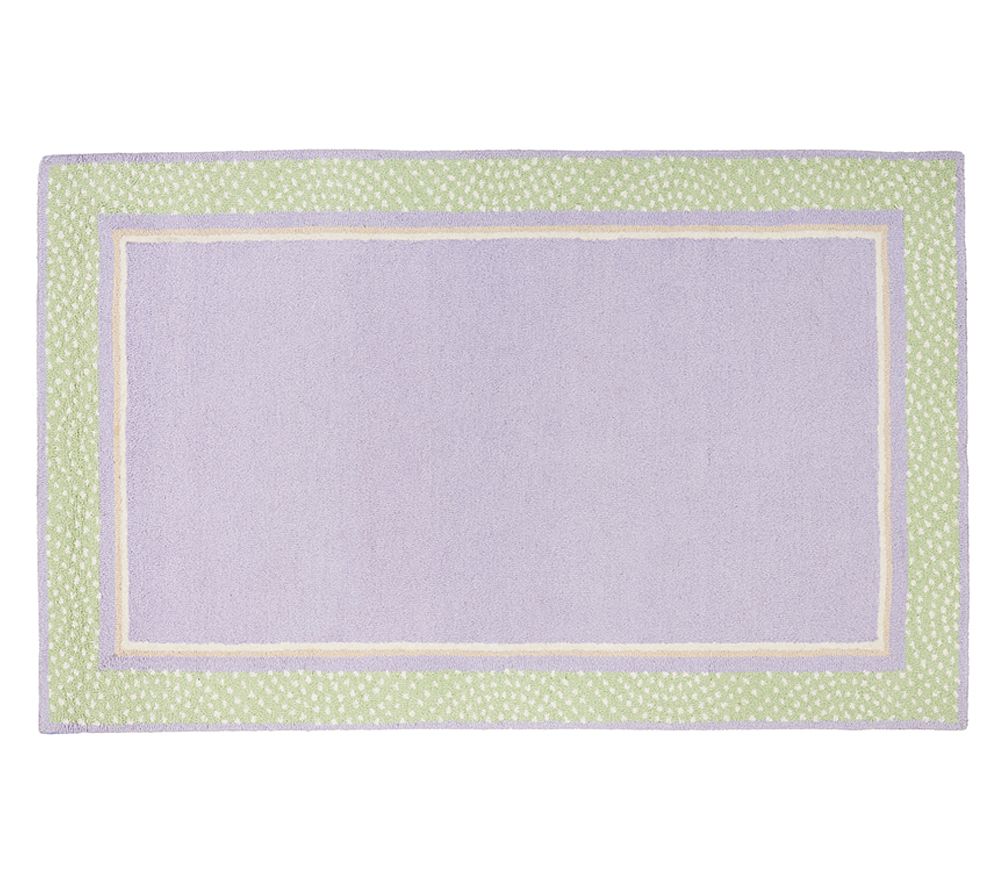 Purple Polka Dot Border Rug | Solid Color Rug | Pottery Barn Kids