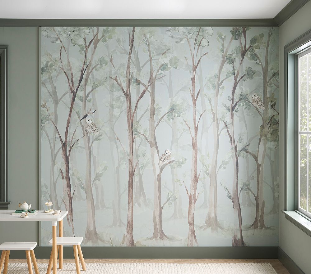 Forest Mural Peel & Stick Wallpaper | Pottery Barn Kids