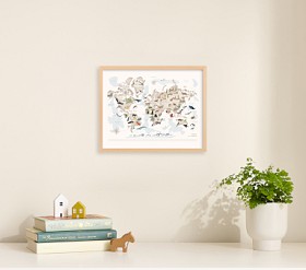 Minted® Animals World Map, 65 Threatened Species Wall Art by Sabrin ...