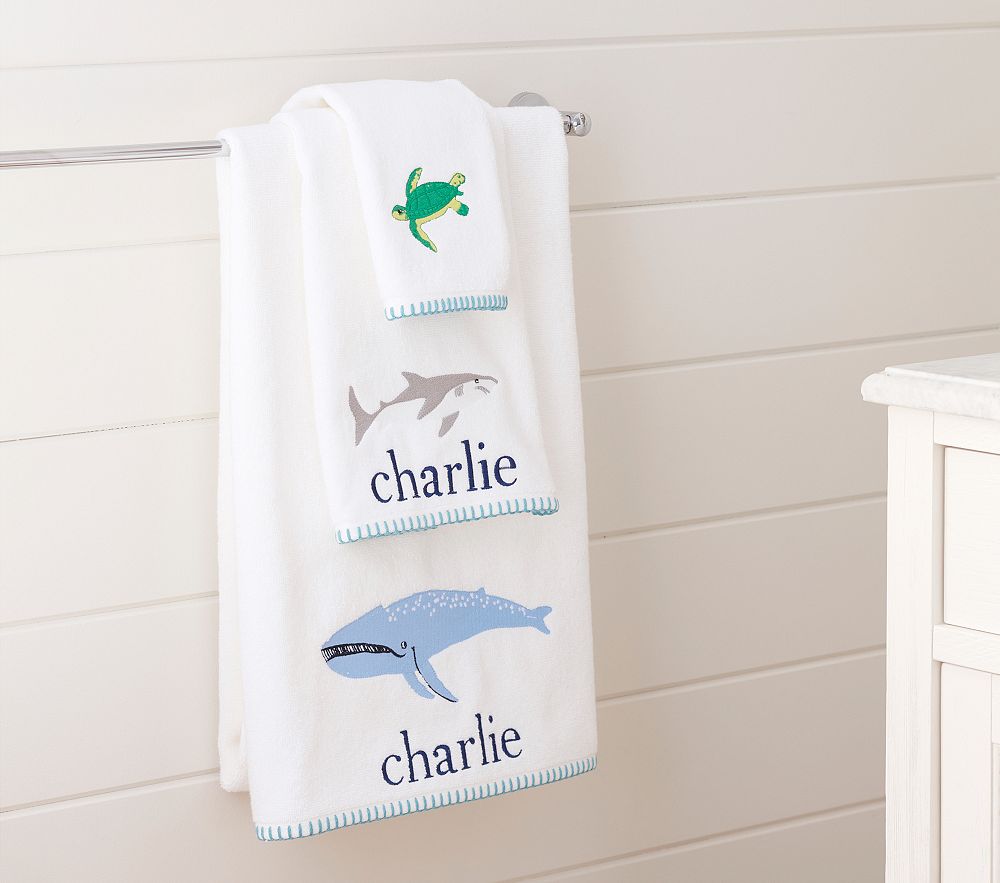 Save Our Seas Bath Towels | Pottery Barn Kids