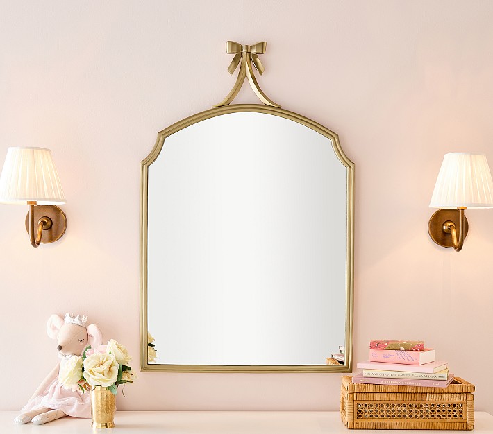 LoveShackFancy Bow Round Mirror 32" | Pottery Barn Kids