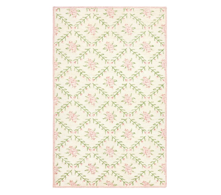LoveShackFancy Cabbage Rose Wool Rug | Pottery Barn Kids