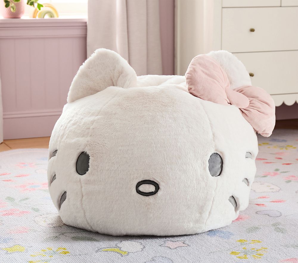 Anywhere Beanbag™ Hello Kitty® Ivory Slipcover | Pottery Barn Kids