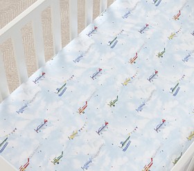 Airplanes Organic Crib Fitted Sheet | Pottery Barn Kids