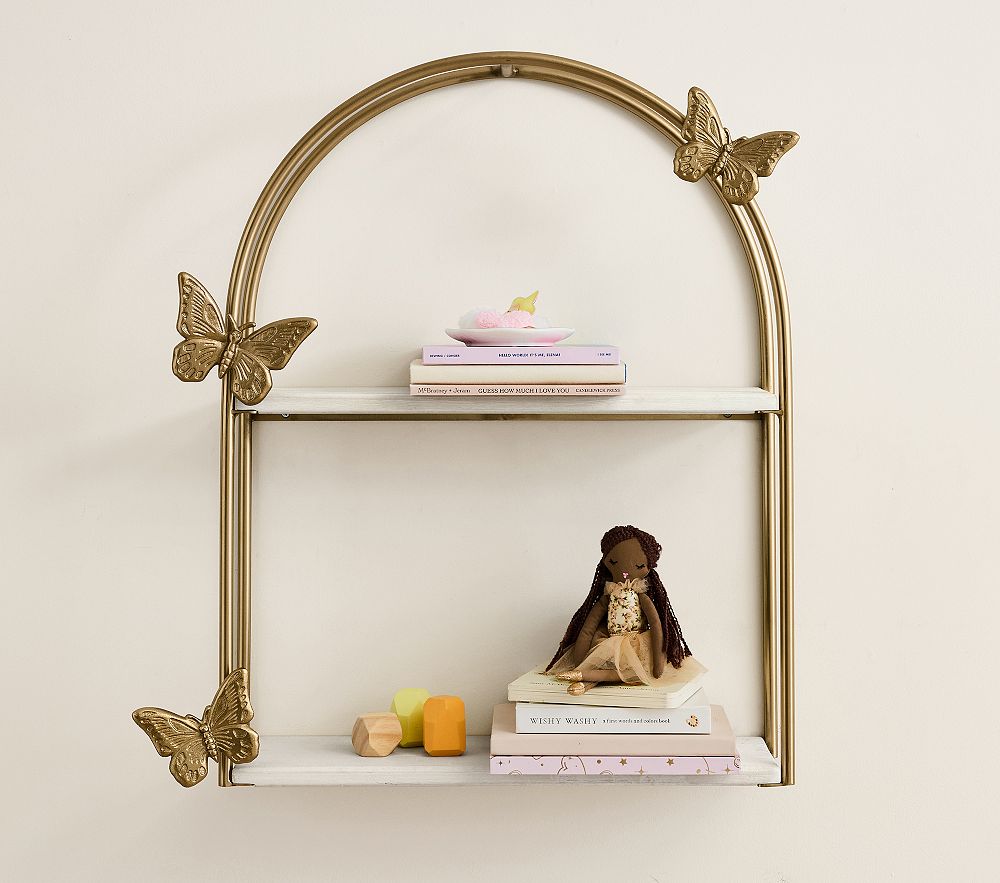Gold Butterfly Tiered Shelf | Pottery Barn Kids