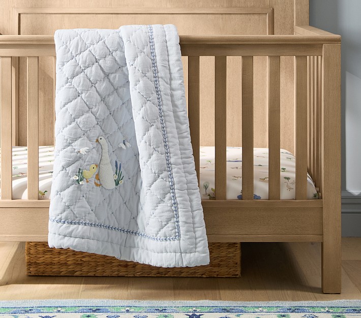 Rowan Ducks Baby Quilt - Cozy Cotton Crib Bedding | Pottery Barn Kids