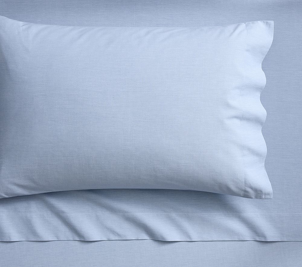 Chambray Solid Organic Cotton Sheet Set | Pottery Barn Kids