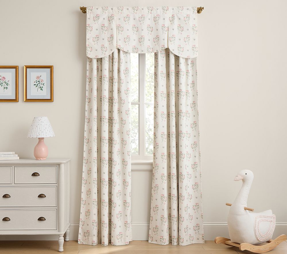 Bria Hammel Rose Window Valance & Curtains | Pottery Barn Kids